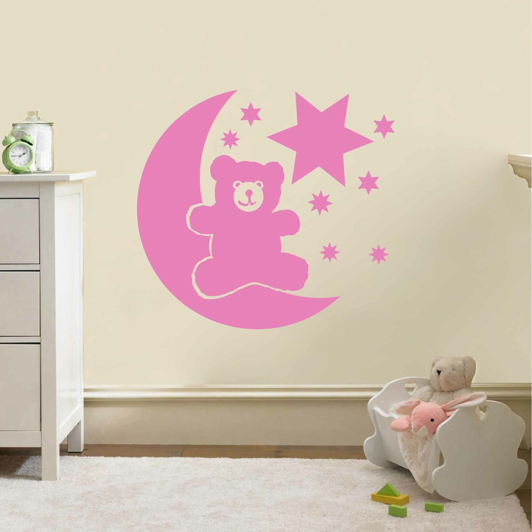 Stickers Ourson Lune Etoile - Autocollant muraux et deco