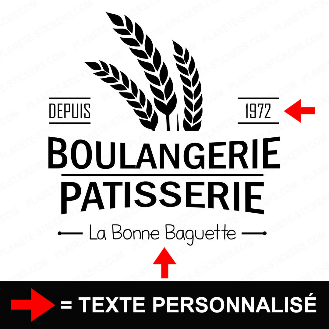 Stickers Boulangerie Patisserie Vitrine - Autocollant Vitrophanie