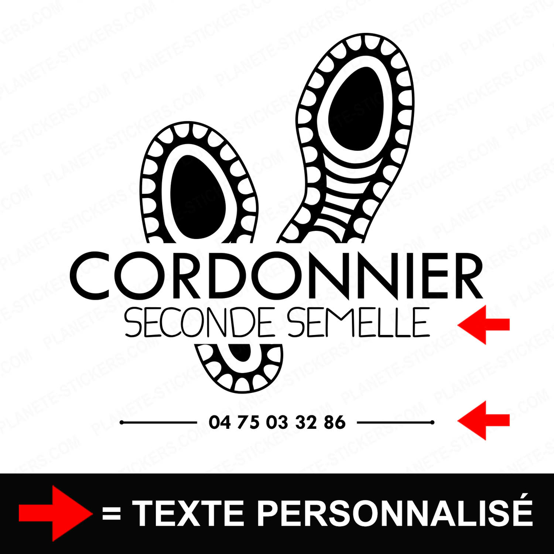 Stickers Cordonnier Vitrine - Autocollant Vitrophanie Semelle