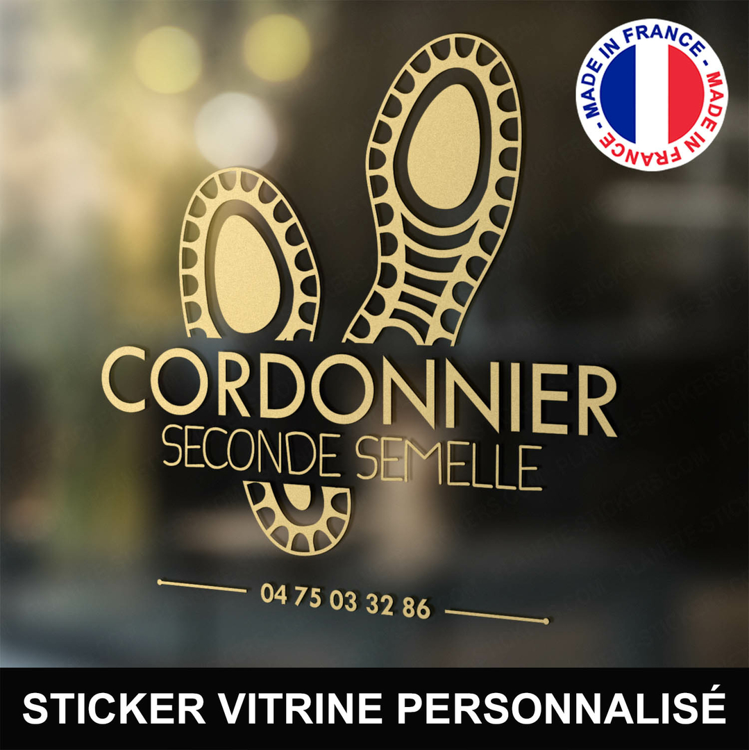 Stickers Cordonnier Vitrine - Autocollant Vitrophanie Semelle