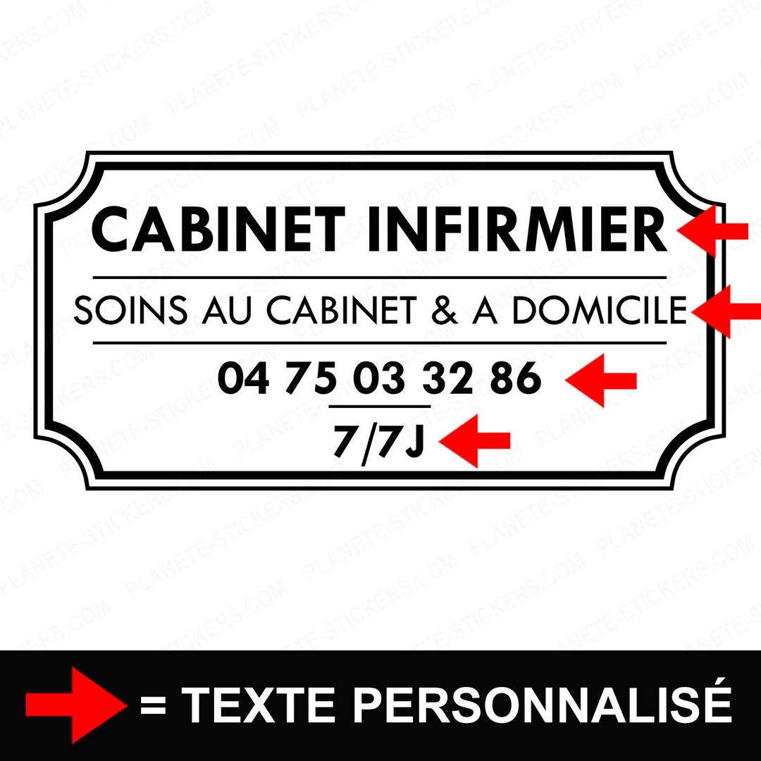 Stickers Cabinet Infirmier Vitrine - Autocollant Vitrophanie plaque