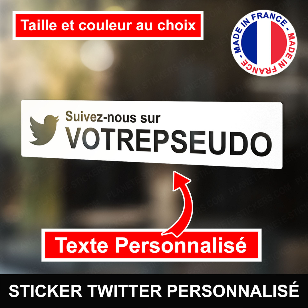 Stickers Twitter personnalisé m2 – Autocollant Twitter Pro