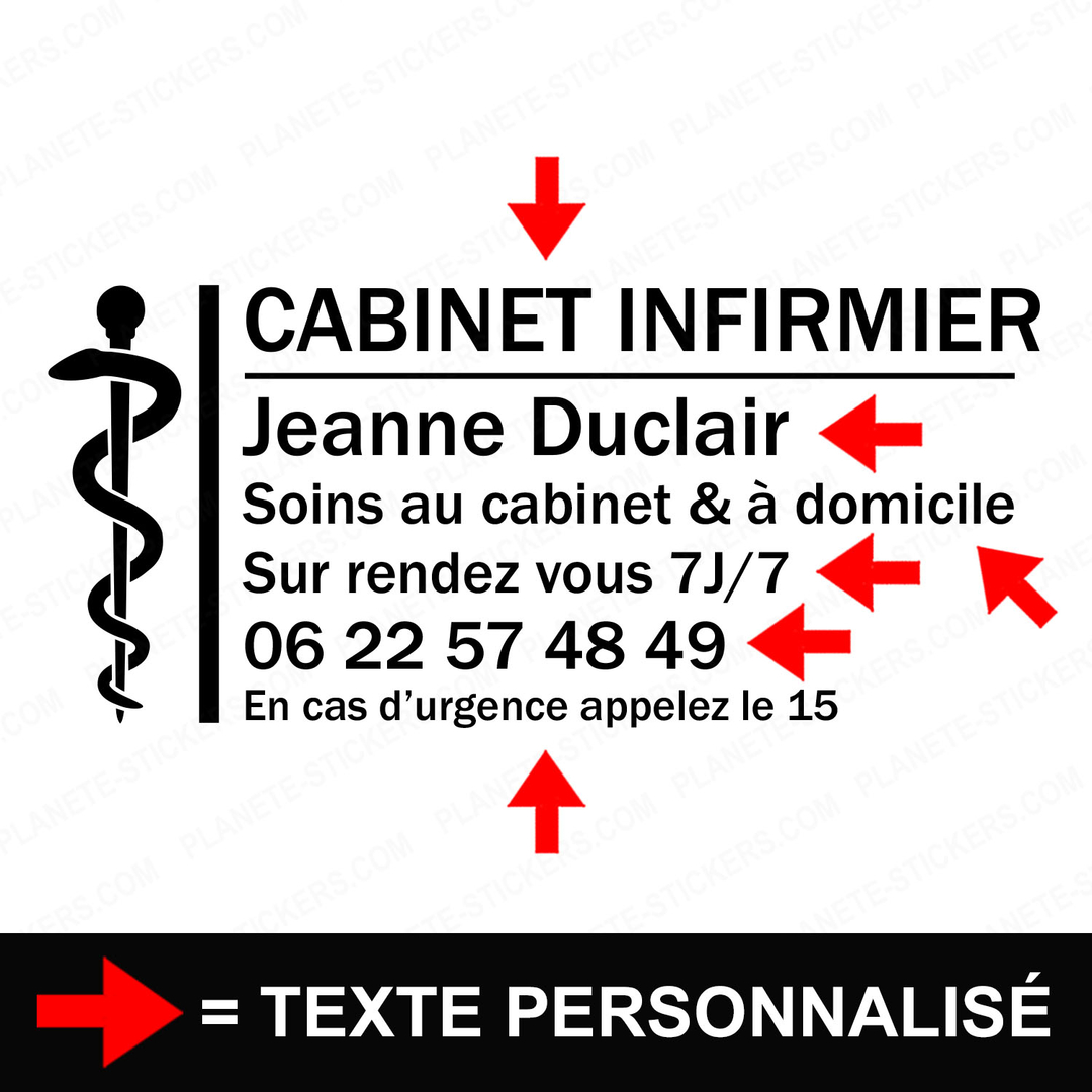 Stickers Infirmier vitrine personnalisé - Autocollant Vitrophanie