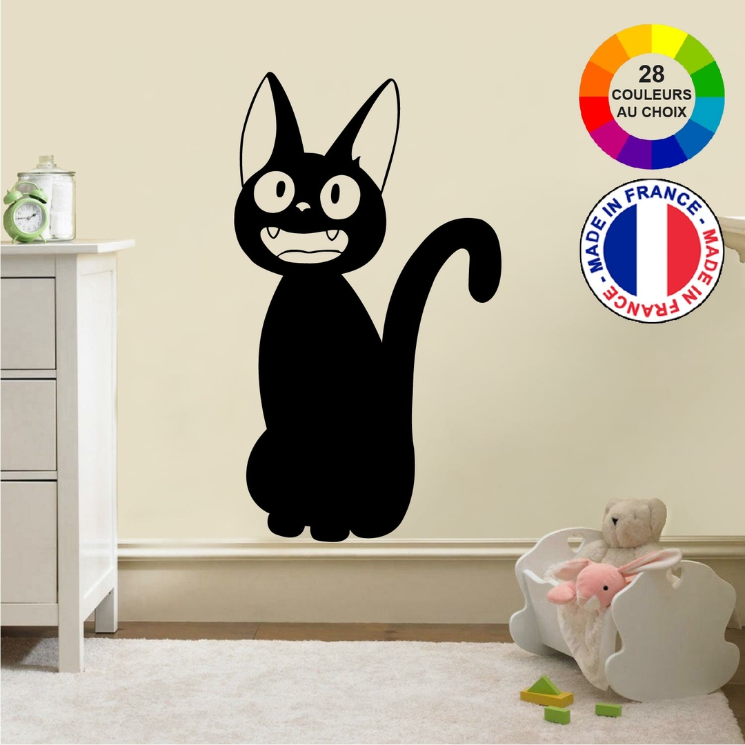Stickers Chat Jiji de Kiki - autocollant déco murale Ghibli