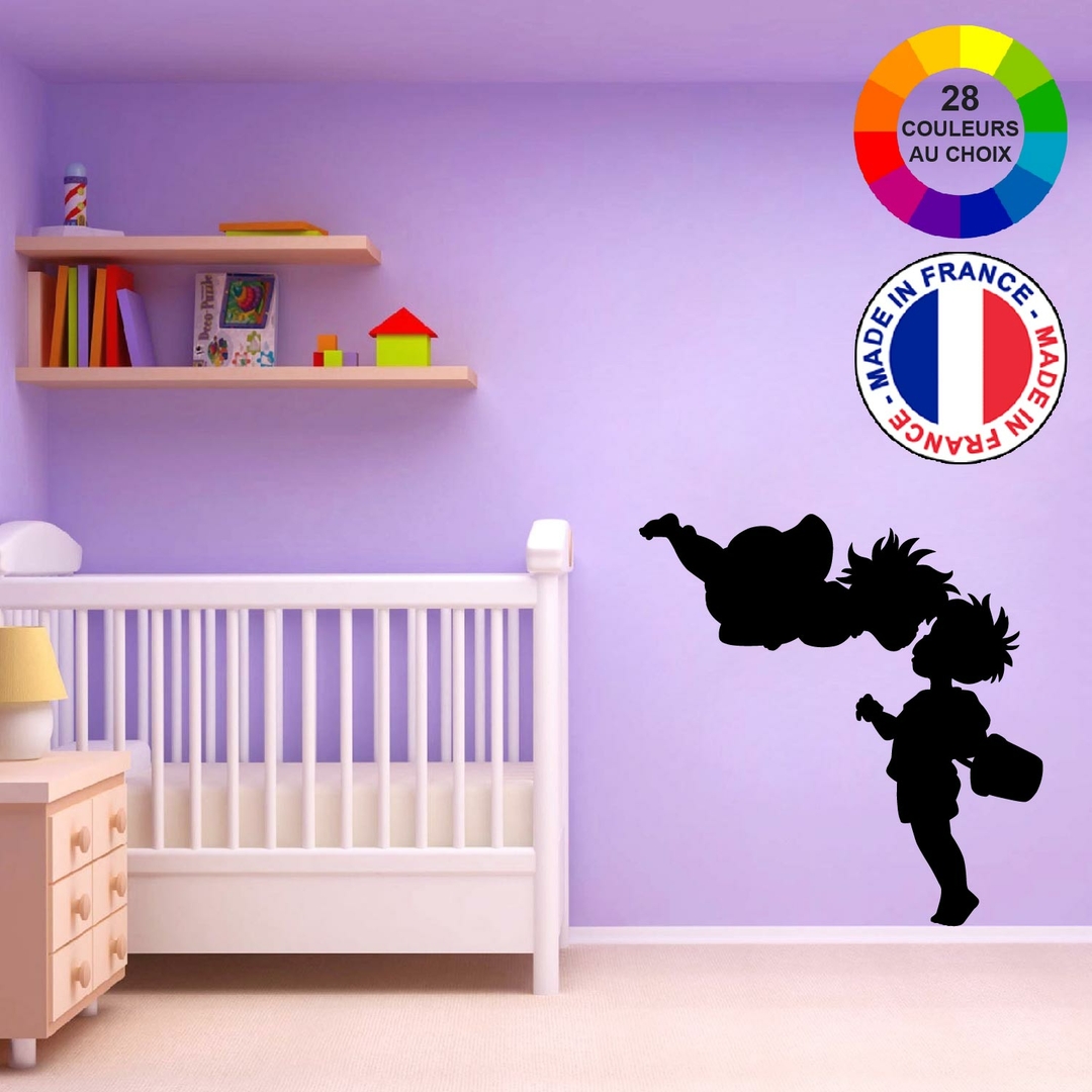 Stickers Ponyo et Sosuke Silhouette - autocollant déco Ghibli