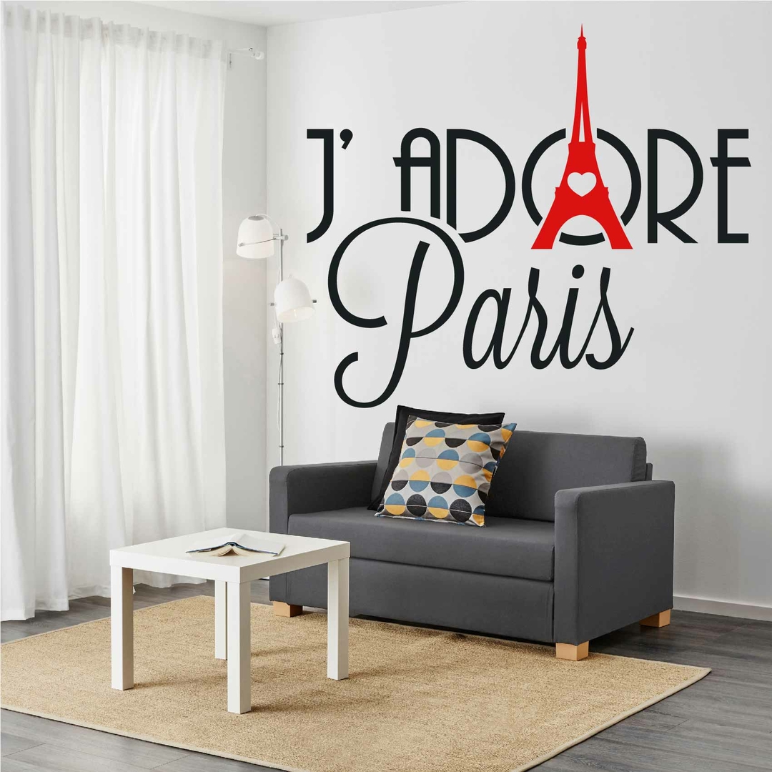 Stickers J'adore Paris - Autocollant muraux et deco