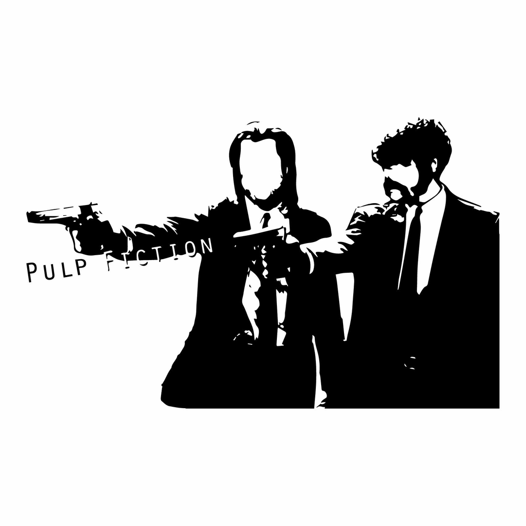 Stickers Pulp Fiction Silhouette - Autocollant muraux et deco