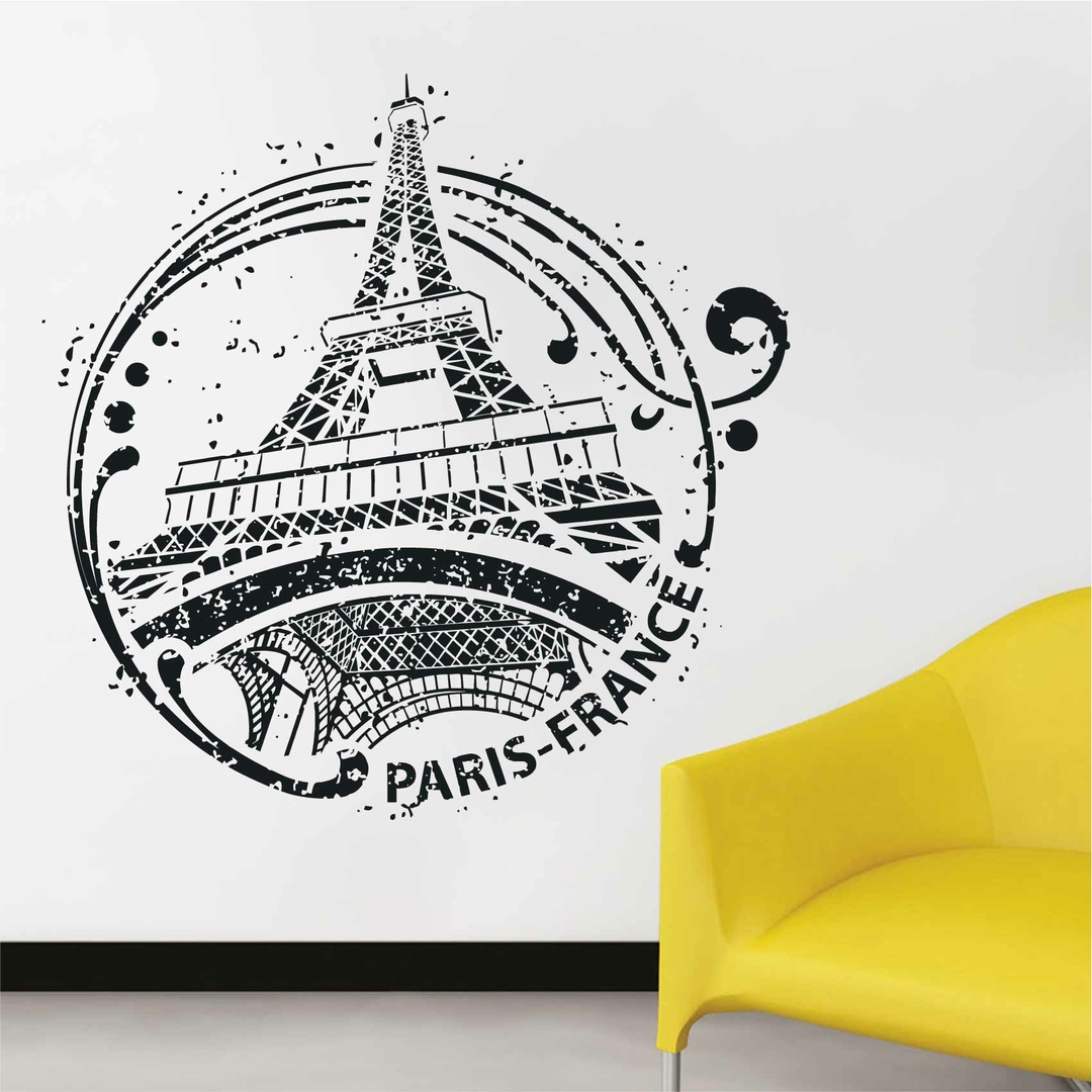 Stickers Tour Eiffel Tampon - Autocollant muraux et deco