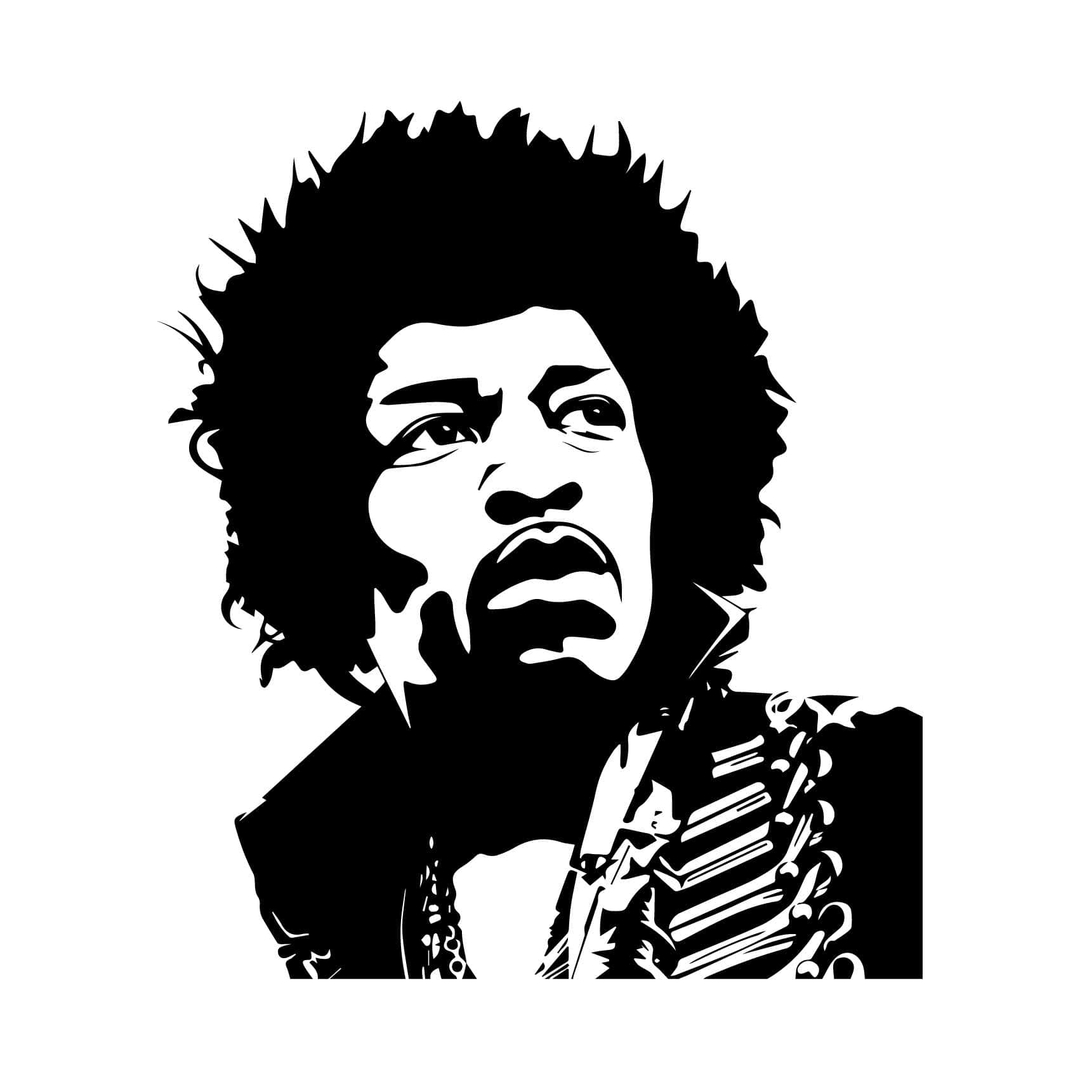 Stickers Jimi Hendrix portrait - Autocollant muraux et deco