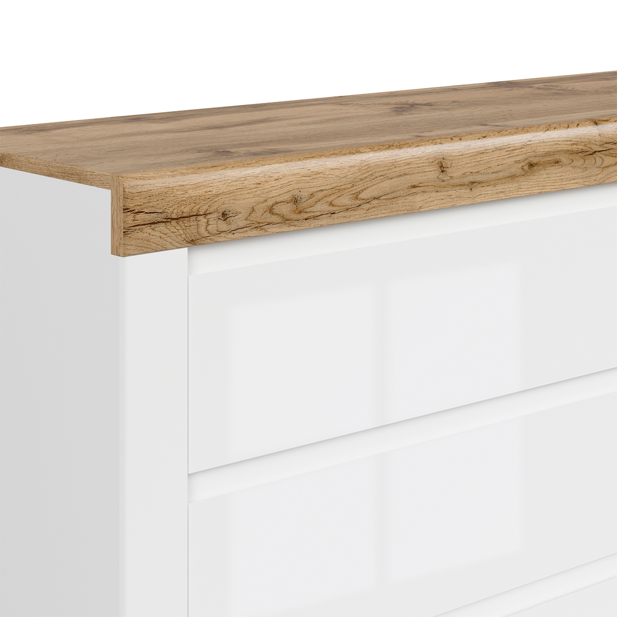 Buffet 3 tiroirs 1 porte Hella Blanc et Bois - Salle à manger/Buffet ...