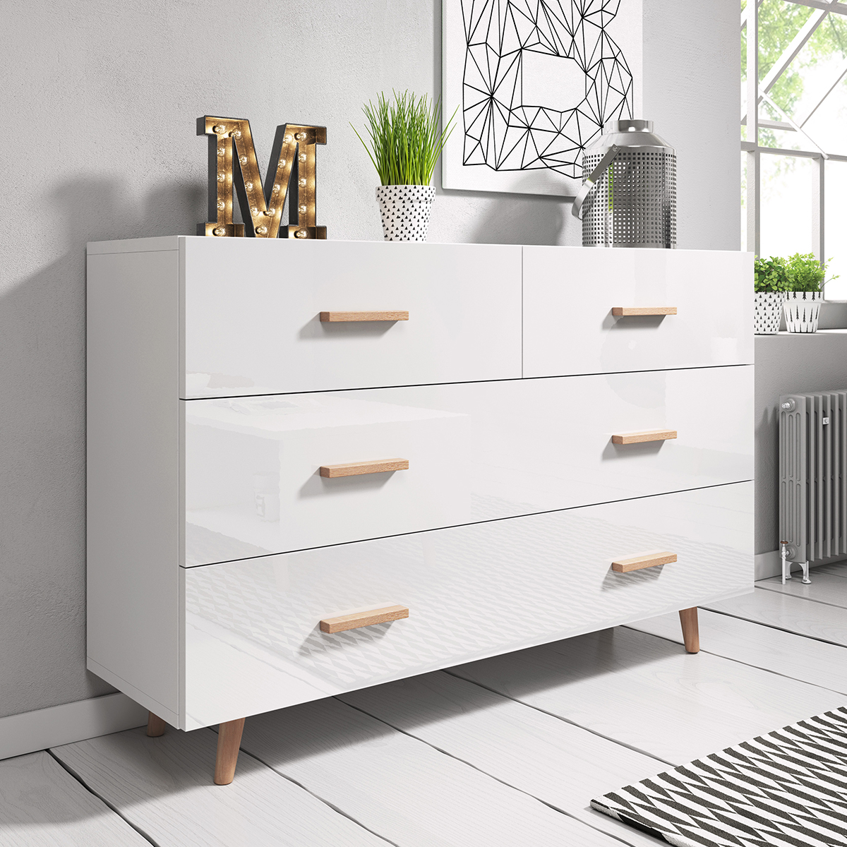 Commode 4 tiroirs Ikar Blanc - Junior / Adultes/Commode - petits-meubles