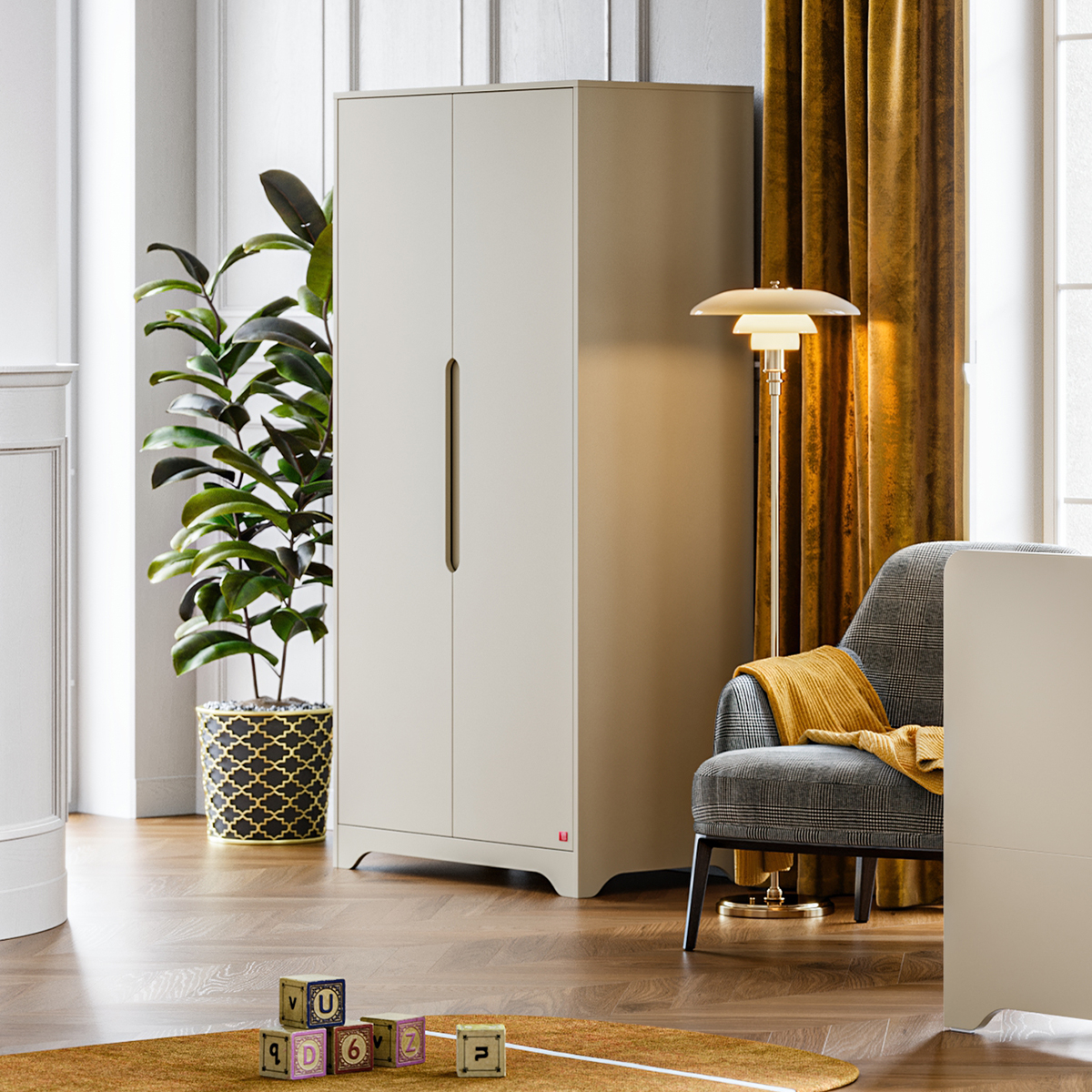 Armoire 2 portes Vox Ova Beige - Bébé/Armoire - petits-meubles