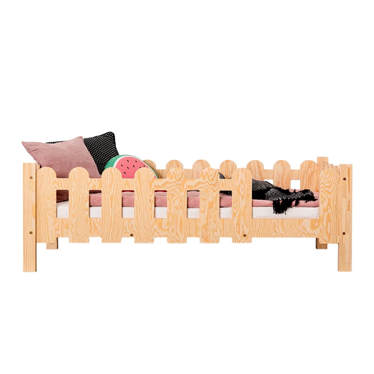 Lit 90x200 entrée droite sommier inclus Anna Bois - Lits junior/Lit ...