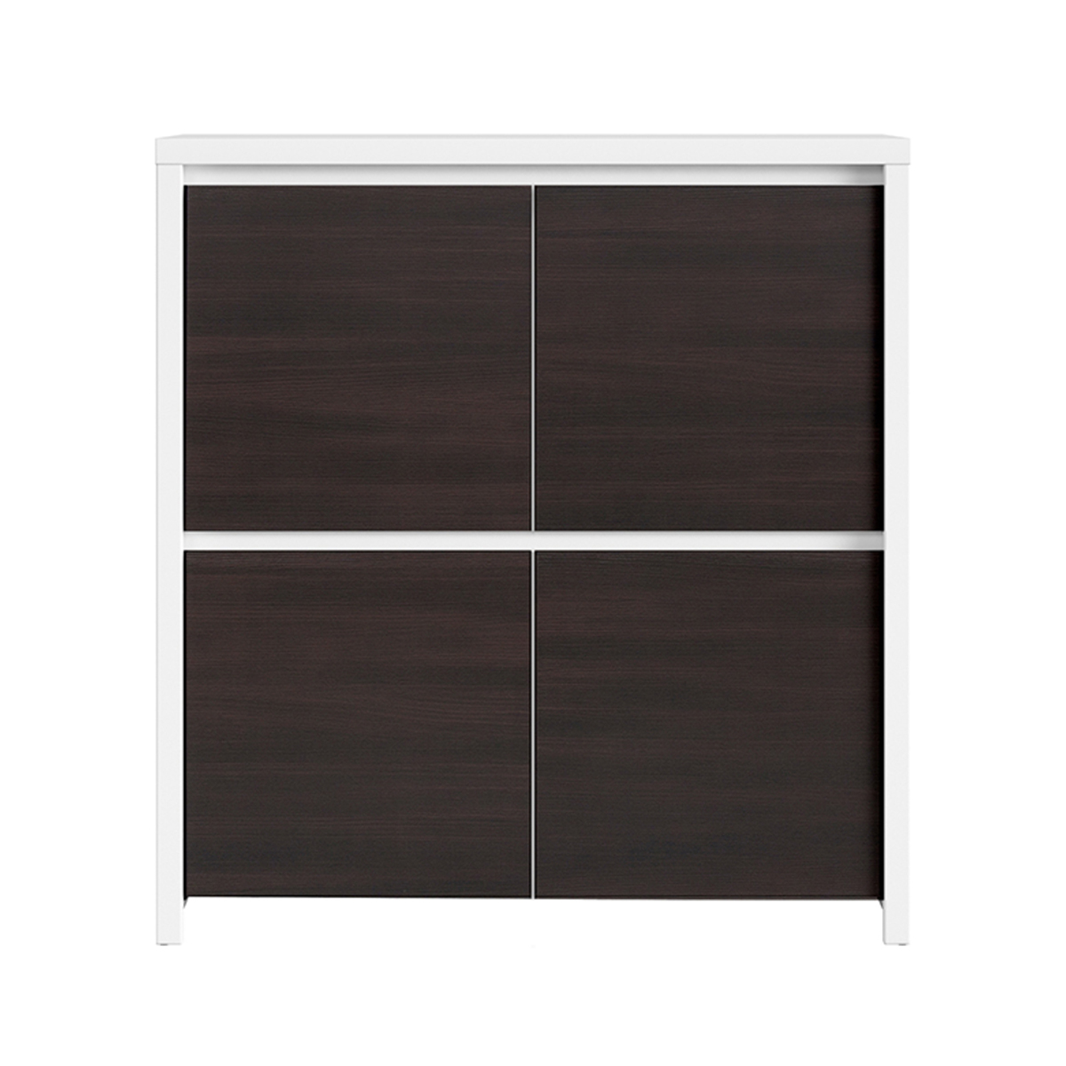 Buffet 4 portes Soren Blanc et Bois Wengé - Salle à manger/Buffet ...