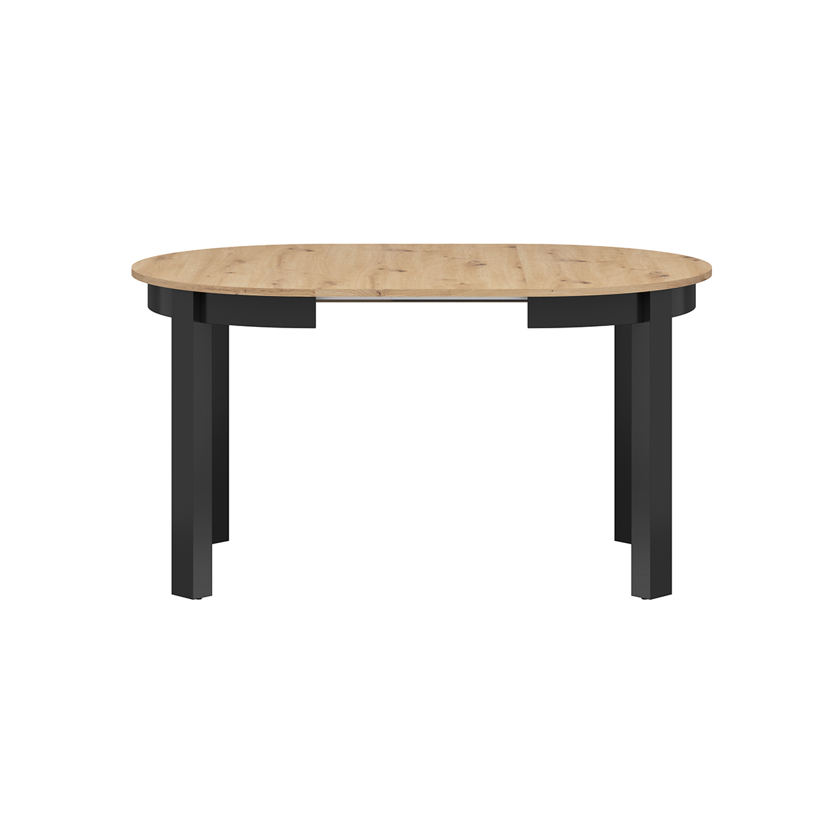 Table à manger ronde extensible 2 à 8 places Yori Noir et Bois - Salle ...