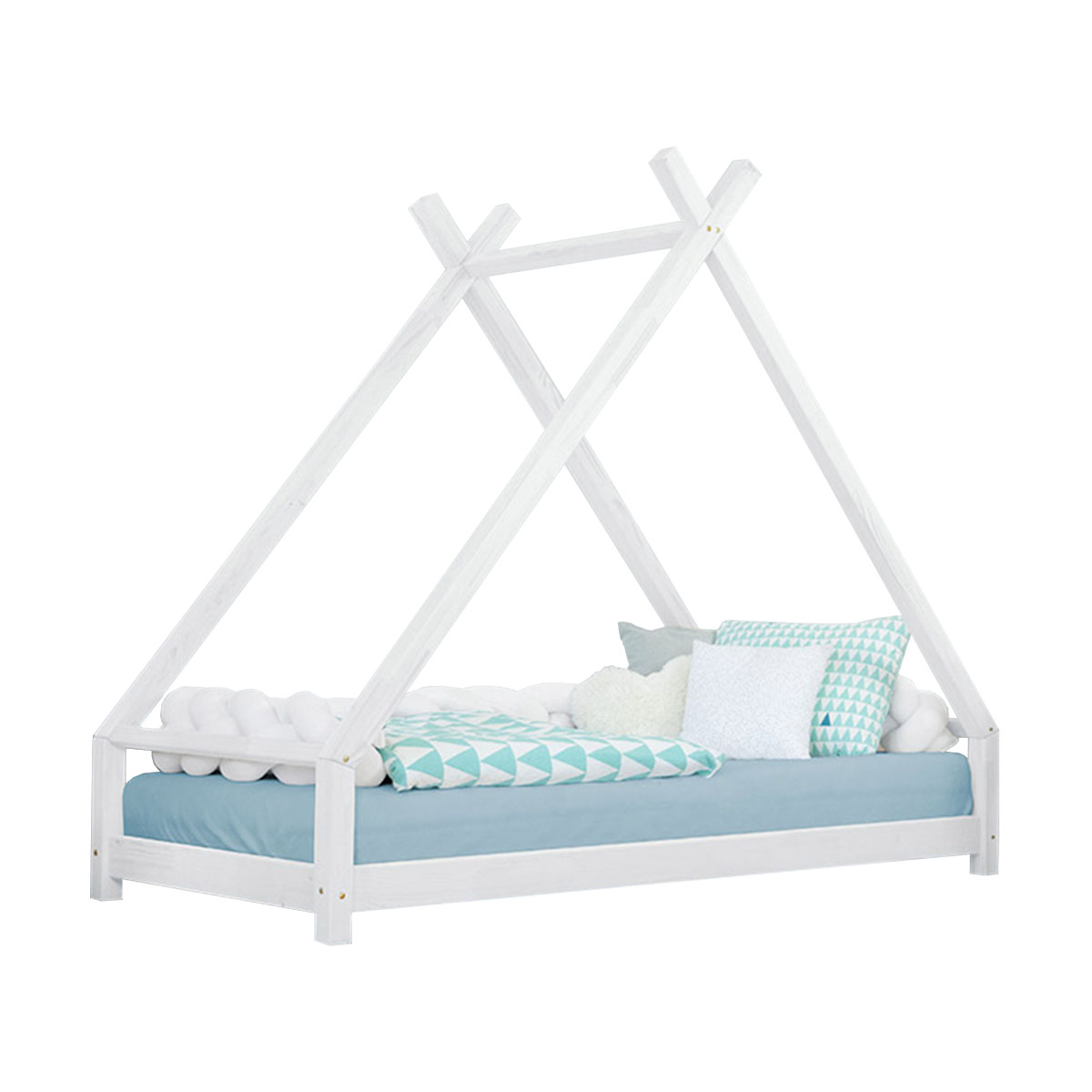 Lit Tipi 120x190 Tahuka - Blanc - Lits cabanes/Lit cabane - petits-meubles
