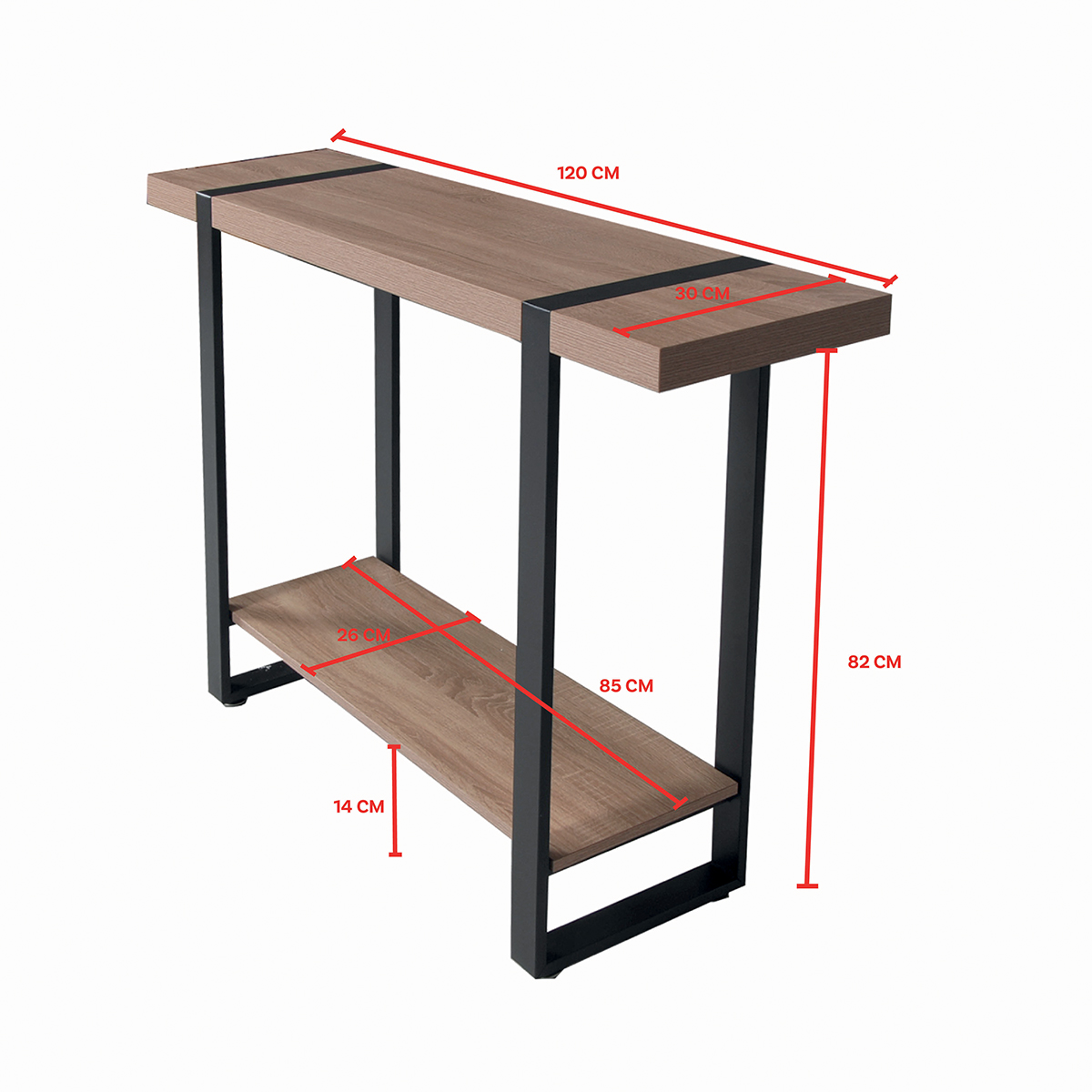 Console Olympe Bois et Noir - Salon/Console - petits-meubles