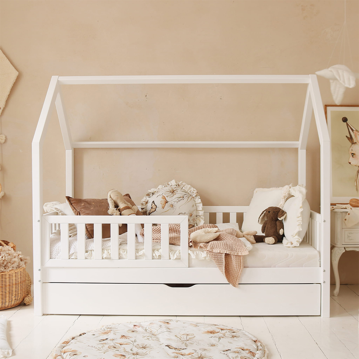 Lit Cabane 90x190 Blanc