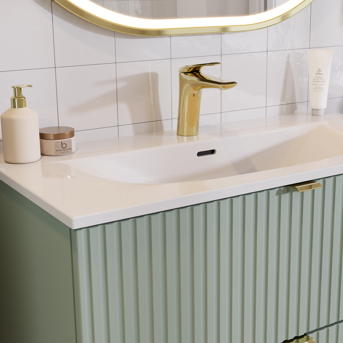 Ensemble meuble simple vasque encastrée 80cm 2 tiroirs et colonne Riva ...