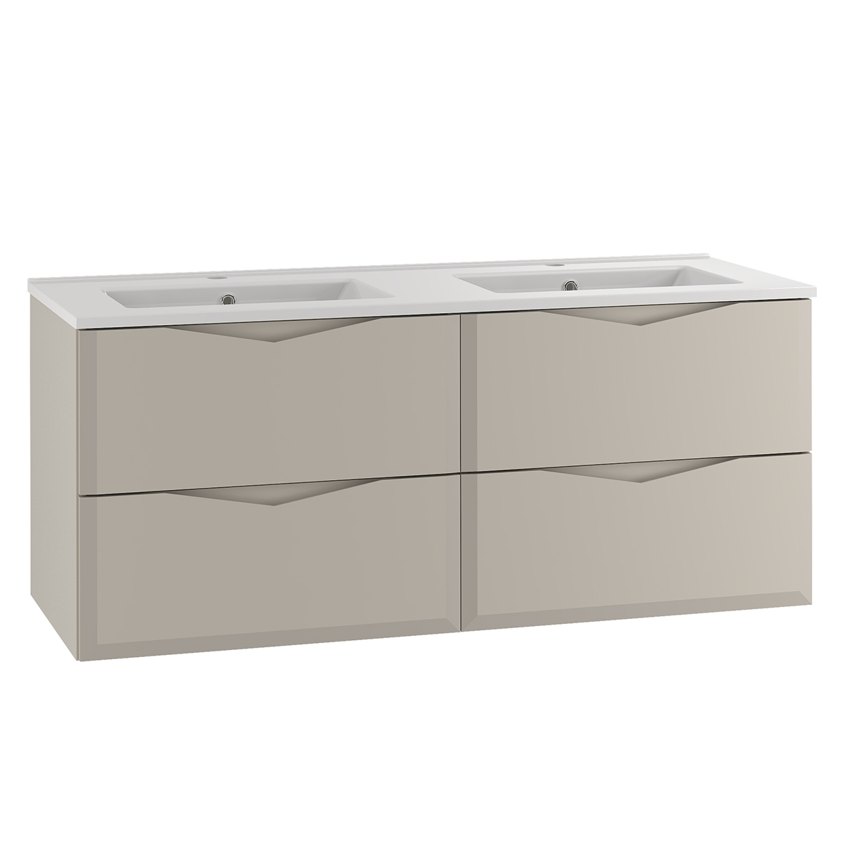 Ensemble meuble double vasque encastrée 120cm et colonne Ellie ...