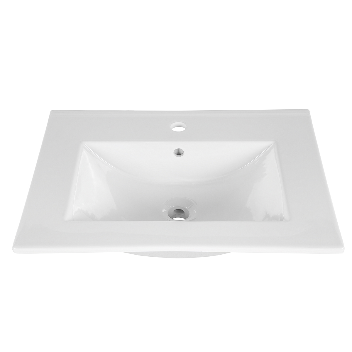 Ensemble meuble simple vasque encastrée 60cm et colonne Oria Blanc mat ...