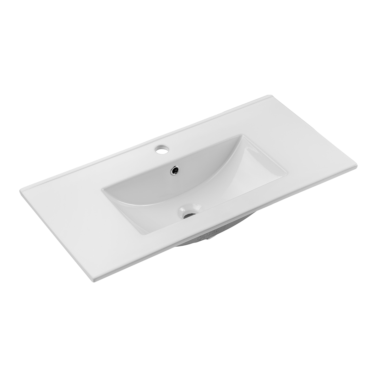 Ensemble meuble simple vasque encastrée 80cm 2 tiroirs et colonne Manoa ...