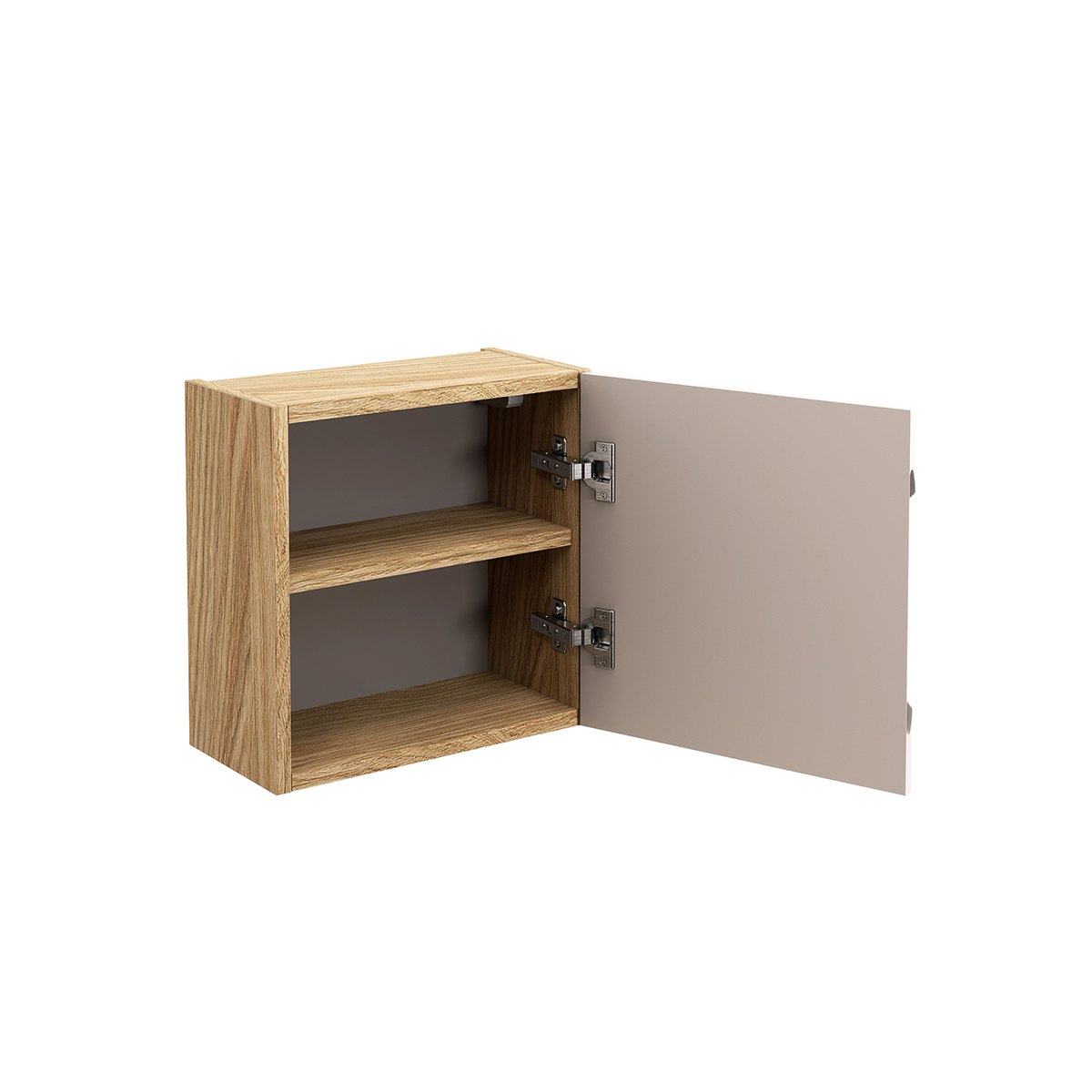 Armoire murale 1 porte Mallory Beige et bois - Rangement/Armoire ...