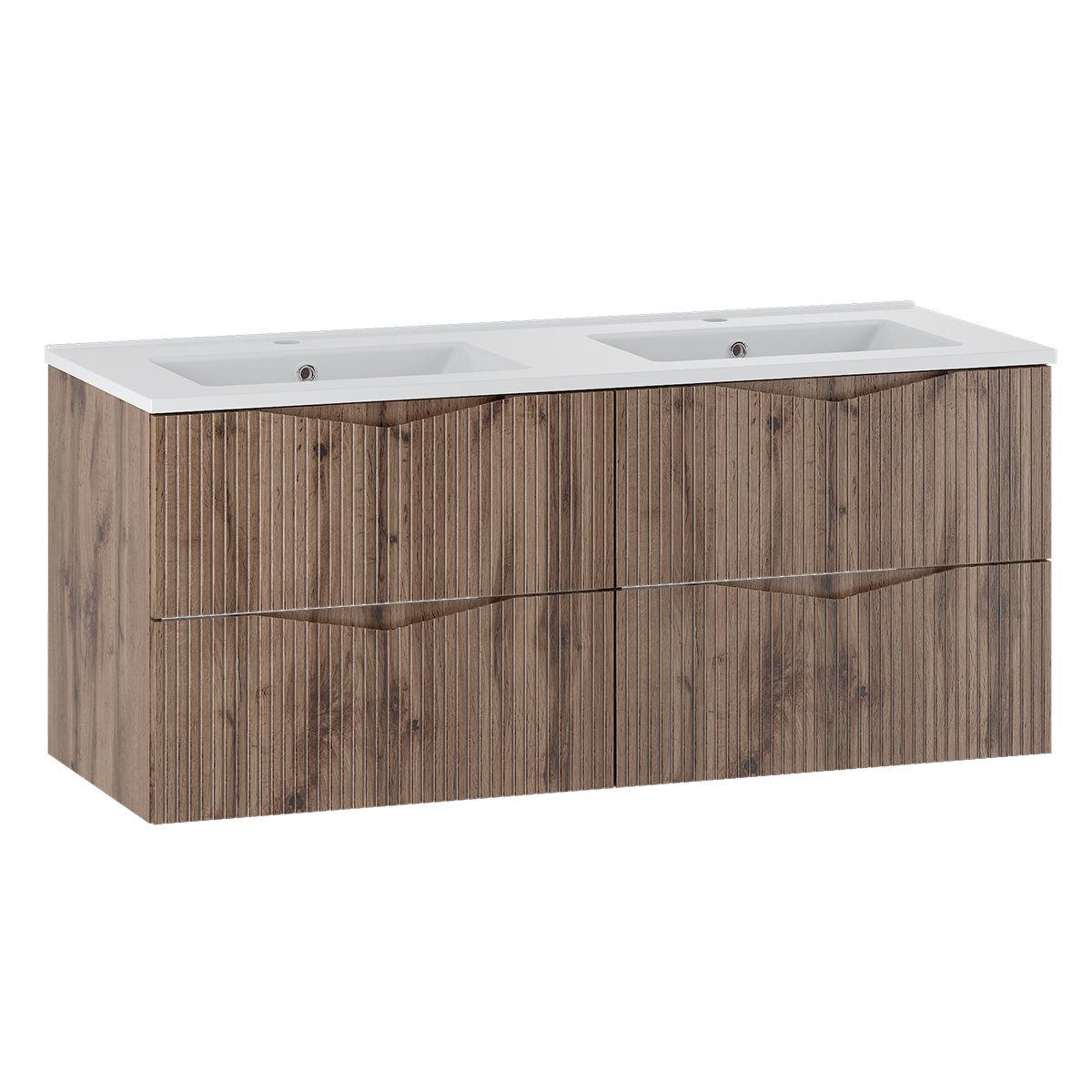 Meuble double vasque encastrée 120cm Tao Bois - Meuble vasque/Double ...
