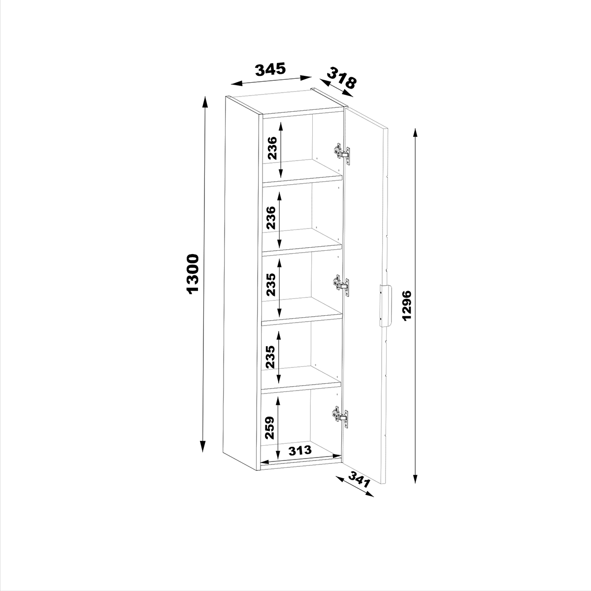 Ensemble meuble simple vasque 80cm 2 niches et colonne Astrid Cachemire ...