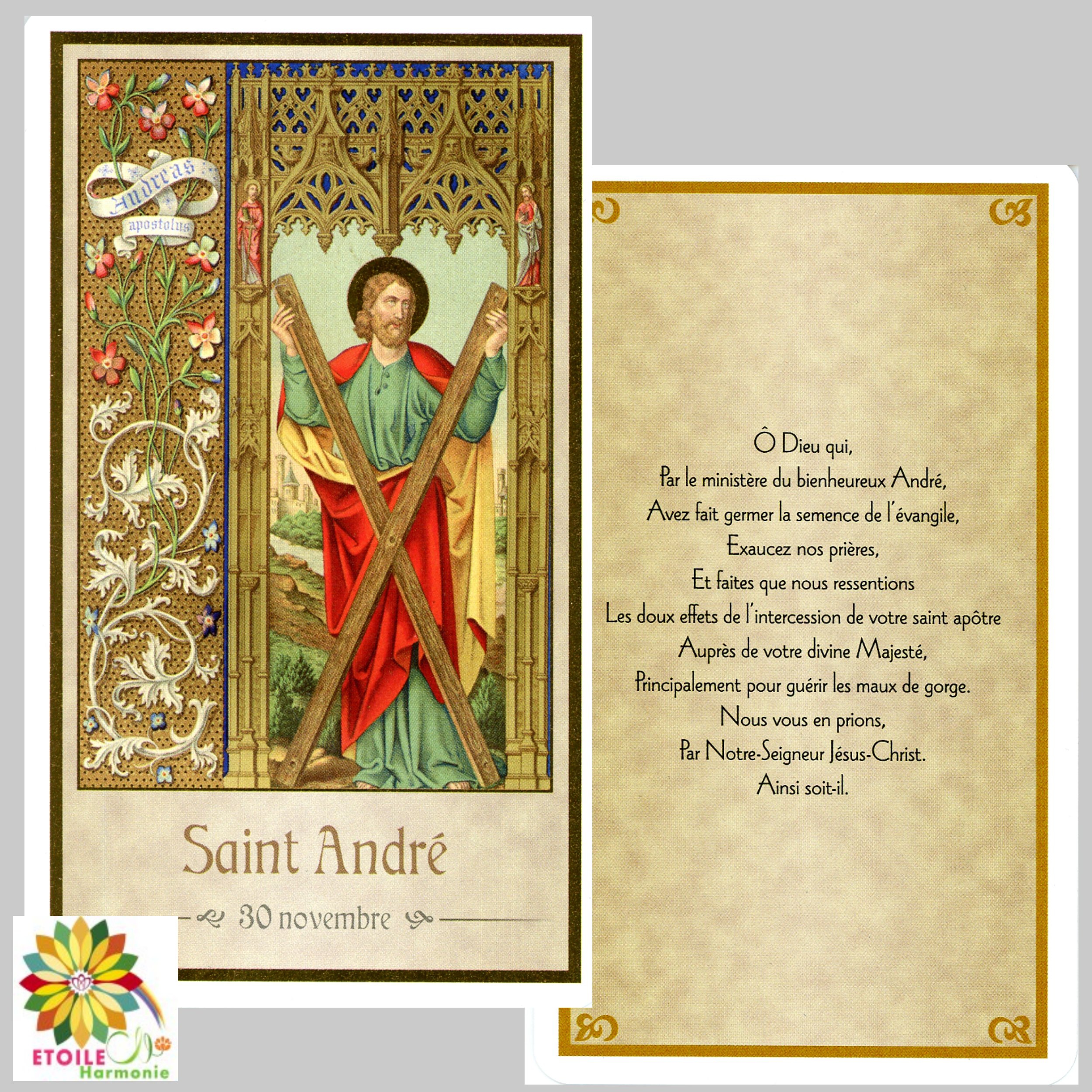 Image pieuse Saint André du 30 novembre - SPIRITUALITÉ/IMAGES PIEUSES ...