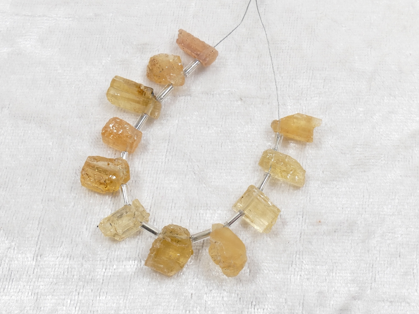 Perles de Topaze Impériale naturelle brute percé Gemmes Aventures