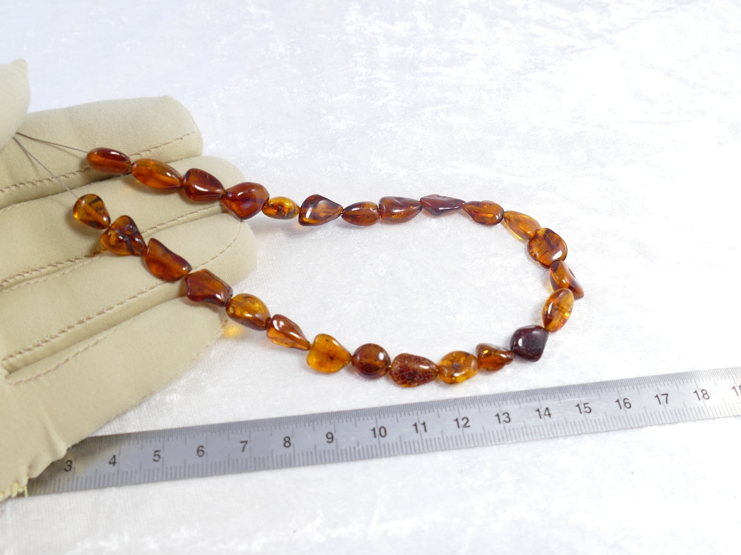 Perles d'Ambre naturel natif orangé brun en pépite lisse