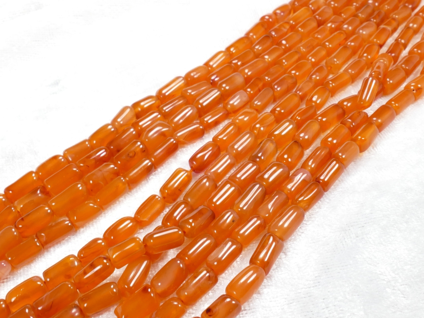 4.7/5.7mm Perle de Cornaline (Agate) naturelle en tube lisse - Gemmes ...
