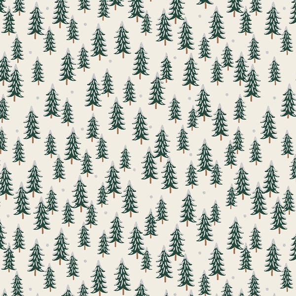 COUPON de Coton Rifle Paper Holiday Classics Fir Trees Metallic 54 x ...