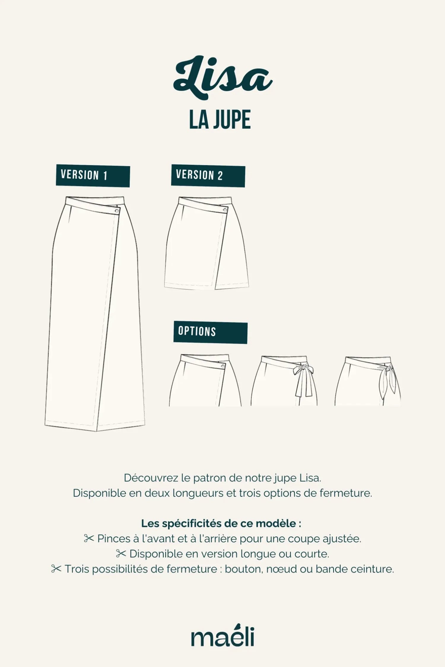 Patron jupe Lisa (du 34 au 52) - Patrons/Pour femmes - Motif Personnel