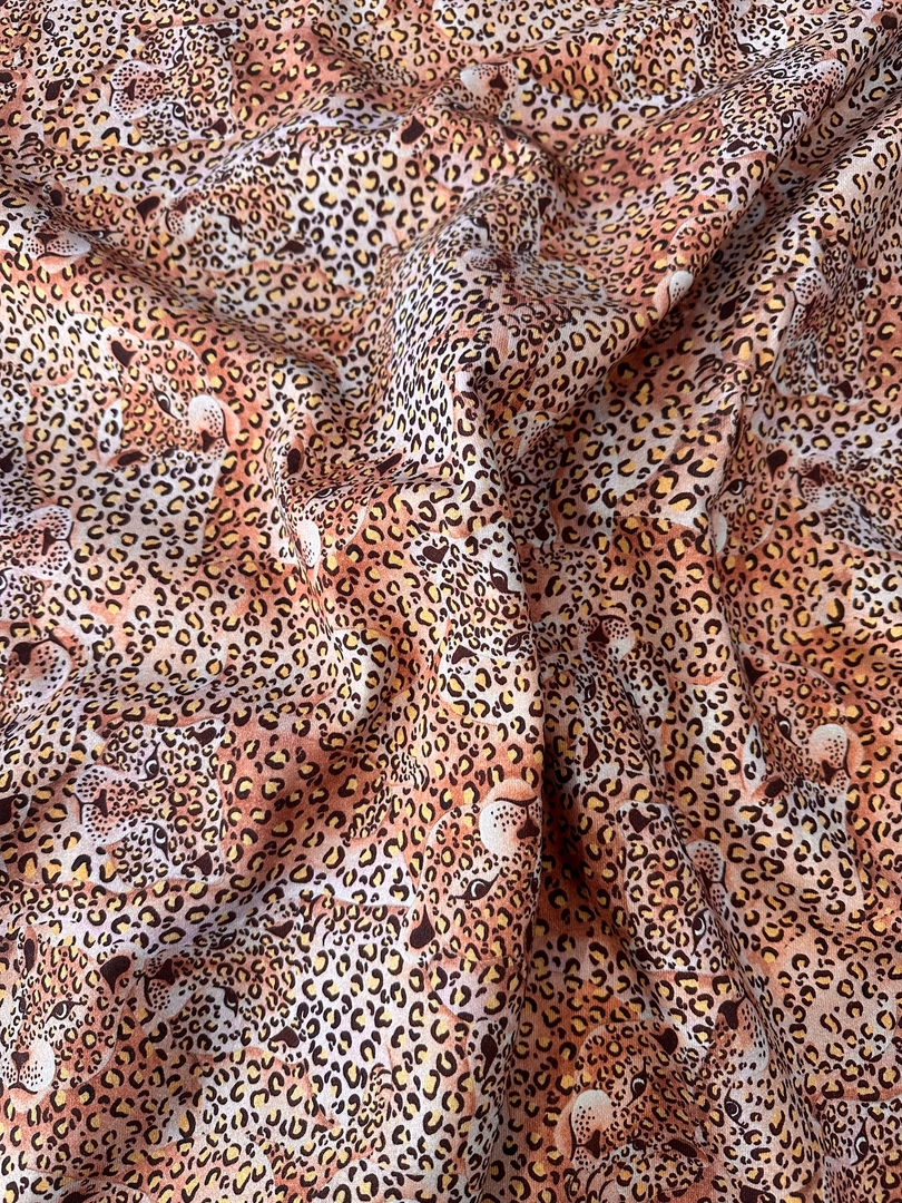 Liberty French Terry Leopard Camo corail coloris A 20 x 150 cm ...