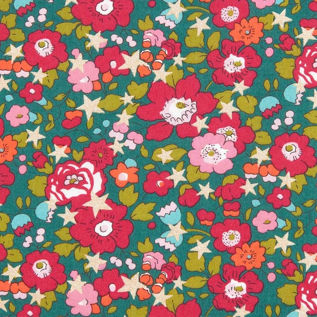 Liberty Tana Lawn™ Betsy Star vert coloris C 20 x 137 cm - Liberty ...