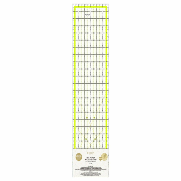 Règle de patchwork avec fentes de découpe - graduation en inches ...