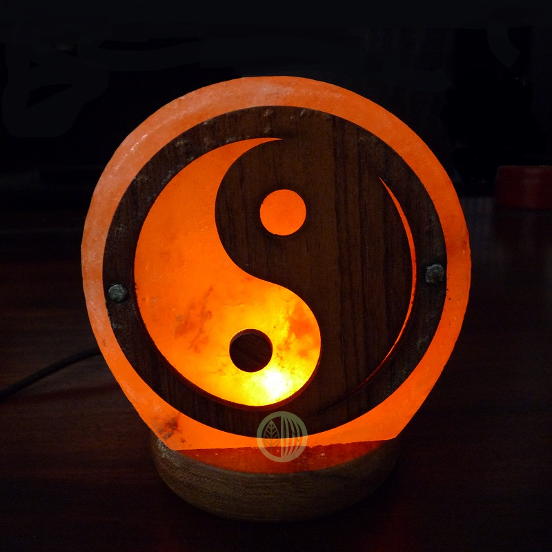 Lampe de Sel Ronde Yin et Yang Mini USB ~ L'Essentiel, au Naturel