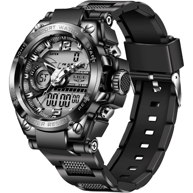Montre Homme LIGE avec Grand Cadran pour le Sport et l'Aventure