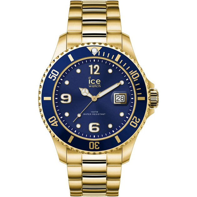 Ice-Watch Montre Homme Acier Doré Bleu - Brillant et Élégant