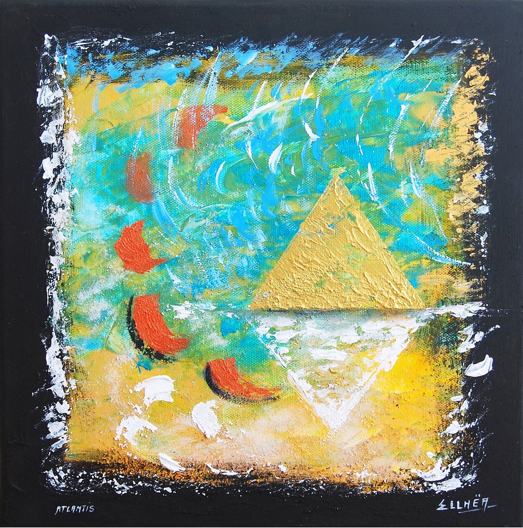 Toile abstraite colorée Atlantis /ableau abstrait /Art Style Déco