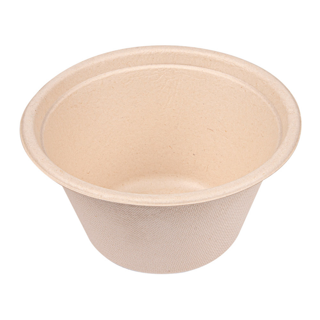 Bol jetable écru 750 ml en pulpe de canne par 600 - ProSaveurs