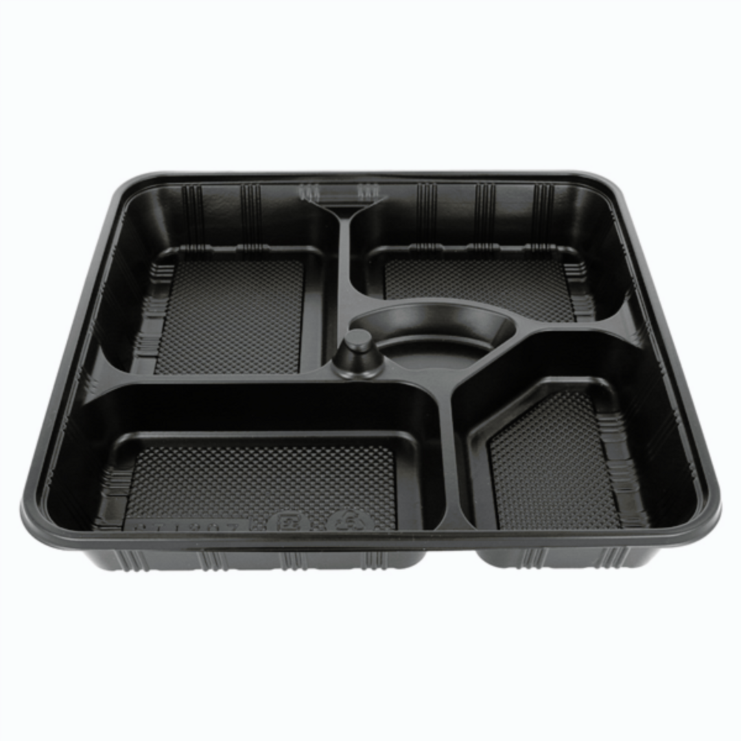 Plateau Repas PP 5 Compartiments 27x27cm | Pack de 200
