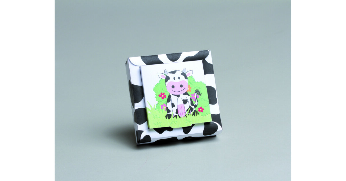 Lot de 2 boîtes à dragées Nina Petit modèle thème Vache - Baptême/Lait ...