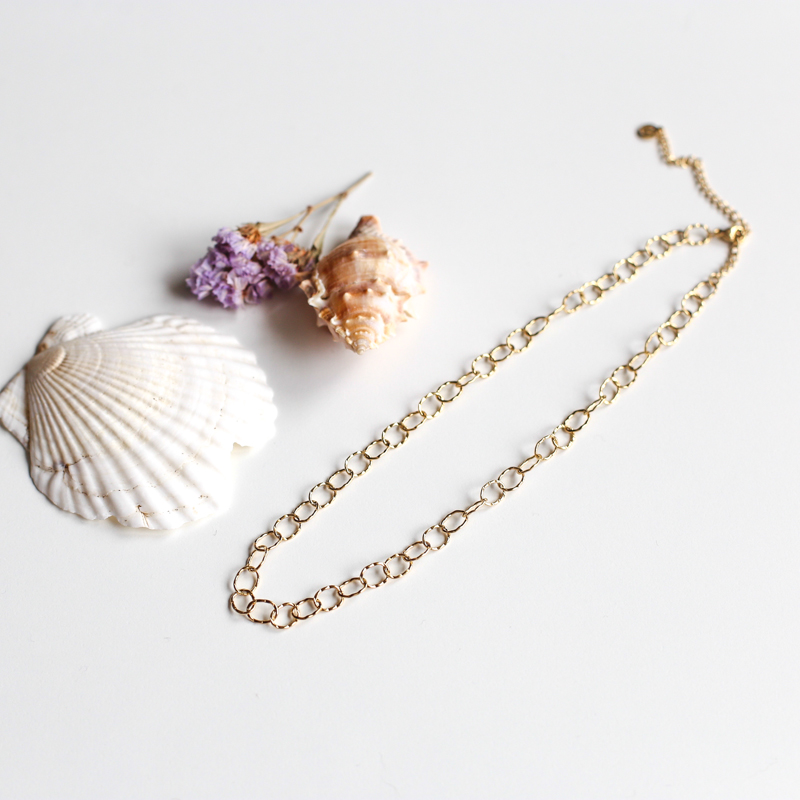 Collier Constance - Acier Inoxydable Doré - Mailles Frappées