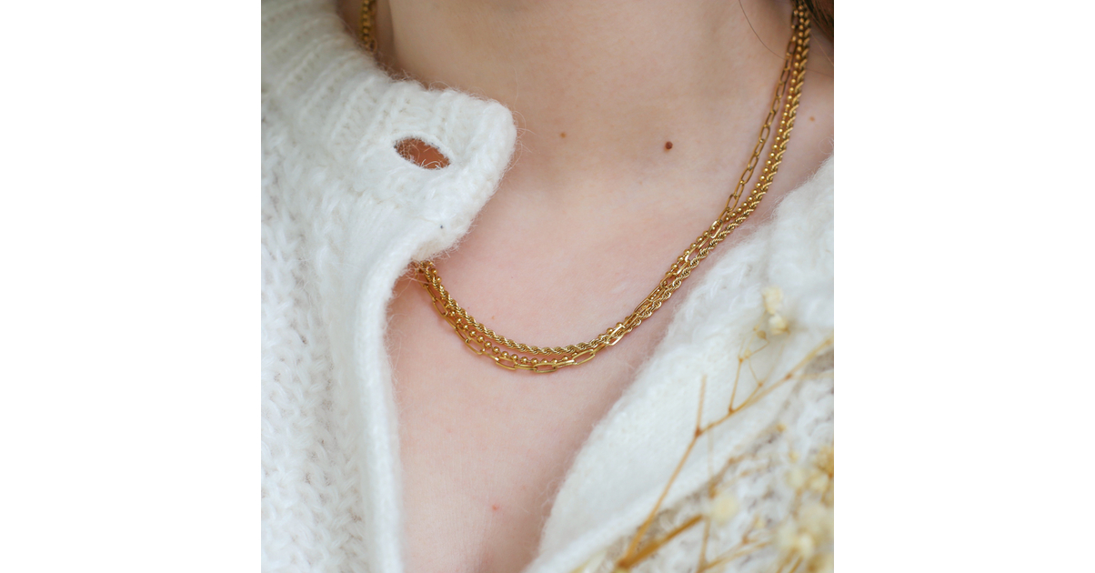 Collier Brianna - Acier Doré - Multirangs