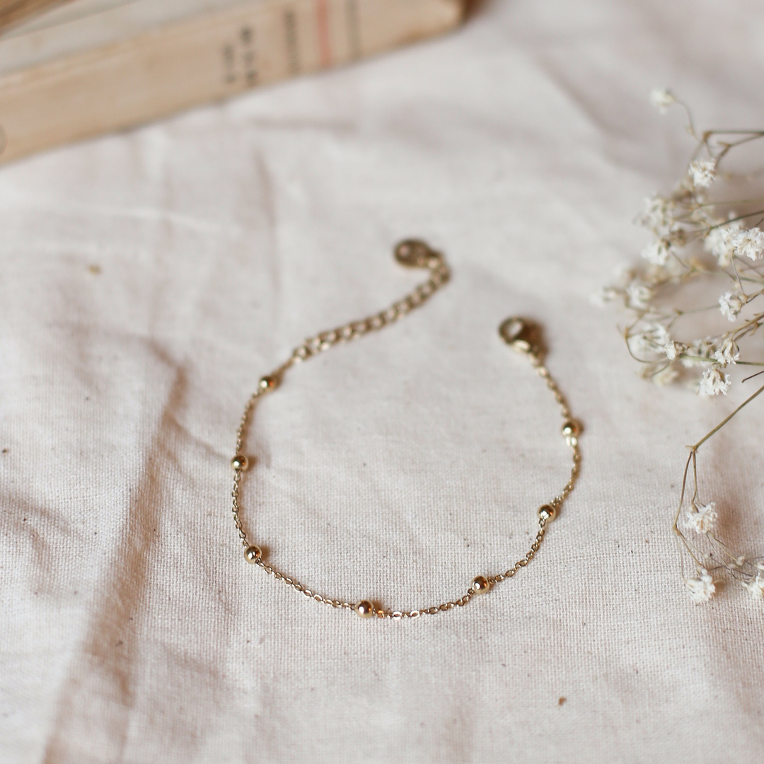 Bracelet Jane chaine à billes - Acier Inoxydable - Doré