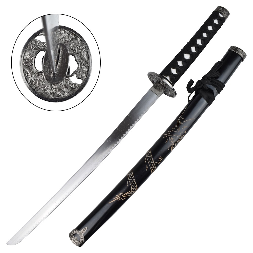 Lot 3 katanas dragon + socle - Katana sabre japonais
