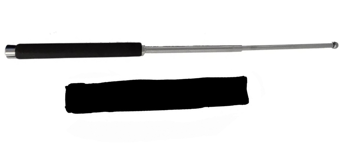 Matraque télescopique chromé 63,5cm bâton résistant - Matraques